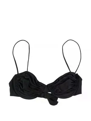 BELAMER Olivia Ruched Bikini Top - Black
