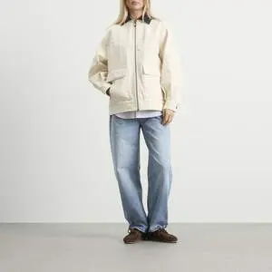 ANINE BING Holden Utility Jacket With Contrast Collar - Ecru