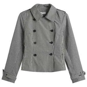 PEACHY DEN Henri Double-breasted Micro-check Jacket