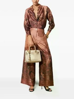 Liu Jo Printed Twill Palazzo Pants - Neutrals