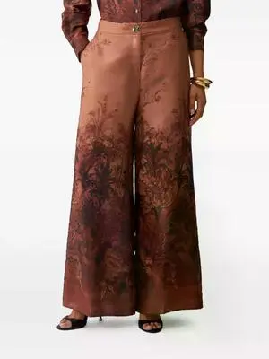 Liu Jo Printed Twill Palazzo Pants - Neutrals