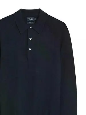 DRAKE'S Knitted Raglan-sleeve Polo Shirt