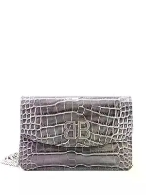 Balenciaga Bb Chain Round Embossed Leather Shoulder Bag