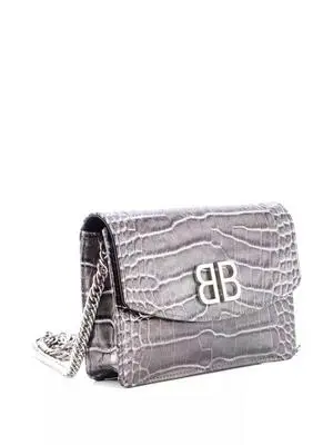 Balenciaga Bb Chain Round Embossed Leather Shoulder Bag
