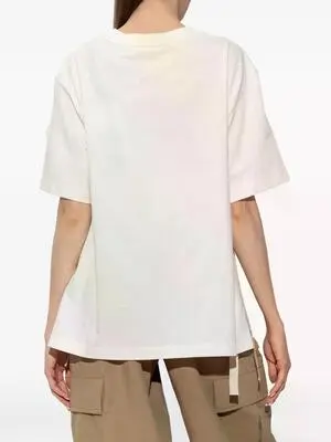 Moncler Lace-patch T-shirt - Neutrals