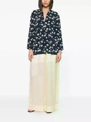 SIYU Balloon-print V-neck Blouse