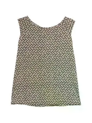 SIYU Geometric-pattern Sleeveless Blouse