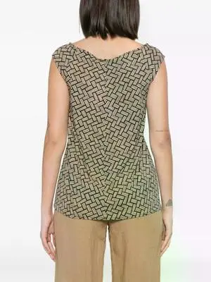 SIYU Geometric-pattern Sleeveless Blouse