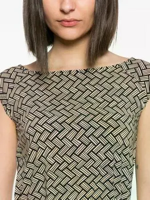 SIYU Geometric-pattern Sleeveless Blouse