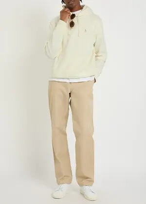 Polo Ralph Lauren Logo-embroidered Hooded Cotton Sweatshirt - Cream