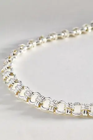Anthropologie Knotted Chunky Chain Necklace - Silver
