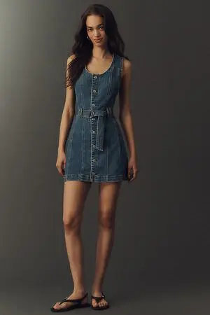 Paige Maxine Belted Denim Mini Dress - Seafare