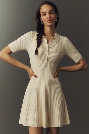 Paige Ollie Collared Mini Dress - Ecru