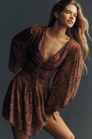 Paige Lainey Silk Mini Dress - Surf Multi