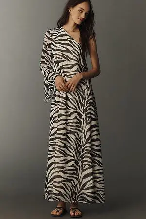 OWNLEY One-shoulder Kaftan - Zebra