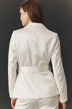 Bhldn Satin Fitted Blazer Jacket