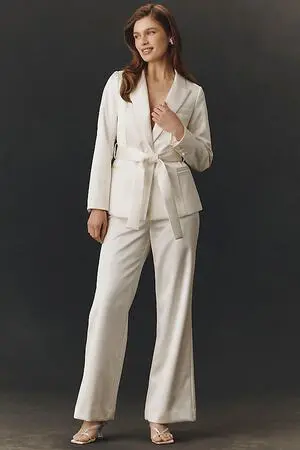 Bhldn Satin Fitted Blazer Jacket