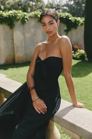 CELANDINE 100% Cotton Strapless Jumpsuit - Black