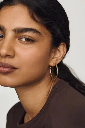 ANTHROPOLOGIE Textured Hoop Earrings