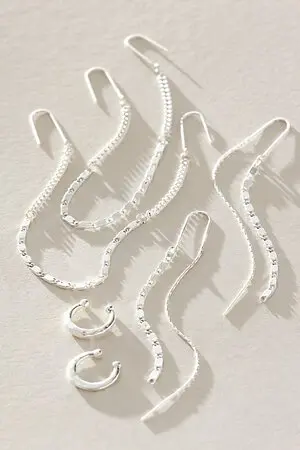 Free People Lola Threader Earring Set - Silver