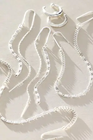 Free People Lola Threader Earring Set - Silver