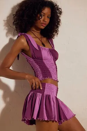 Free People Stripe Short Set - Blooming Grape Combo