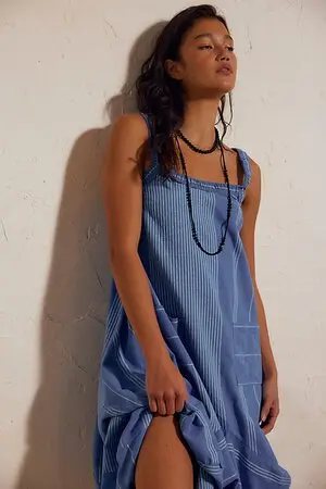 Free People Wilder Midi Dress - Sapphire Combo