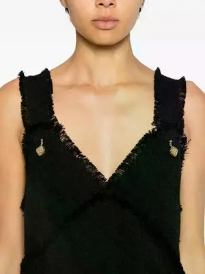 TOTEME Frayed V-neck Midi Dress