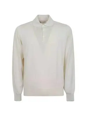 Brunello Cucinelli Fine-knit Long-sleeve Polo Shirt