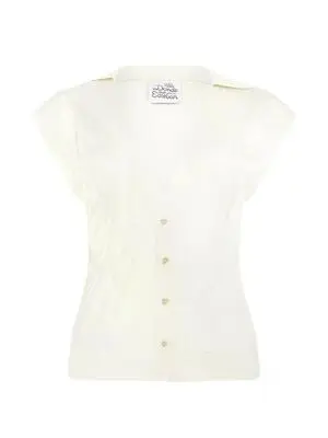DONDE ESTEBAN Guayabera Pointelle-knit Shirt - Neutrals