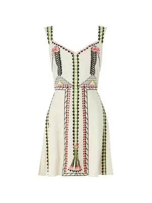 TEMPERLEY LONDON Avalon Embroidered Linen Dress - Neutrals