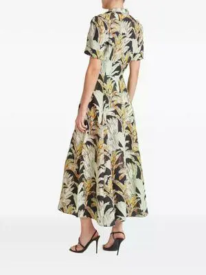 TEMPERLEY LONDON Baxter Palm Leaf-print Dress - Black