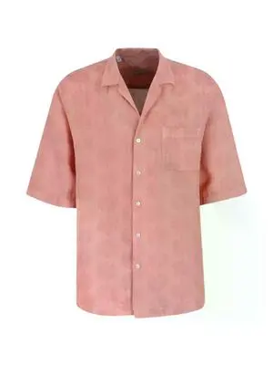 VINCENZO DI RUGGIERO Floral-jacquard Short-sleeve Shirt - Pink