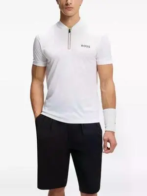 BOSS Bodymapping-jersey Slim-fit Polo Shirt With Zip Neck - White