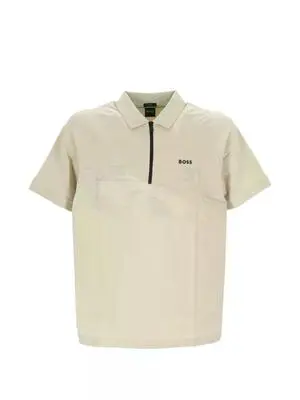 BOSS Textured Raglan-sleeve Polo Shirt