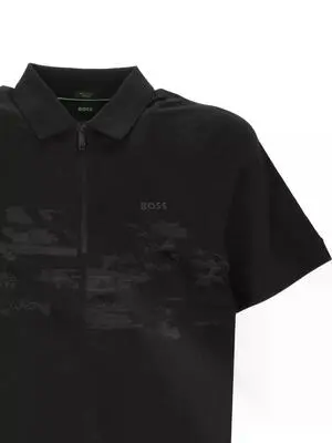 BOSS Graphic-print Quarter-zip Polo Shirt
