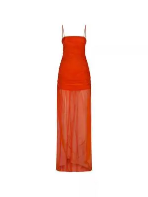 Raquel Diniz Ruched Sheer-panel Dress
