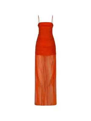 Raquel Diniz Ruched Sheer-panel Dress