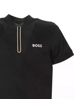 BOSS Perforated Zip-up Polo Shirt