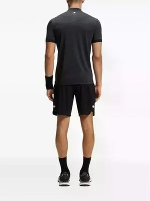 BOSS Perforated Zip-up Polo Shirt - Black