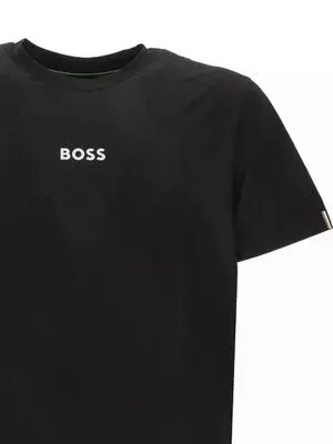 BOSS Active Jacquard-stripe Slim-fit T-shirt With Logo Print