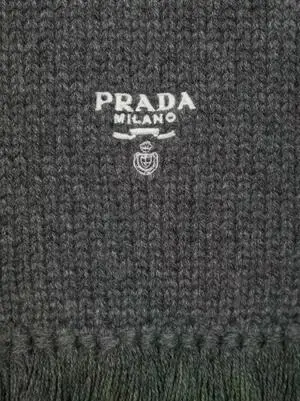 Prada Logo-embroidered Cashmere Scarf