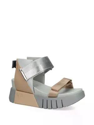 United Nude Delta Run Panelled Metallic Sandals - Neutrals