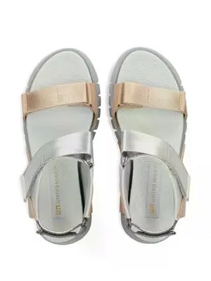 United Nude Delta Run Panelled Metallic Sandals - Neutrals