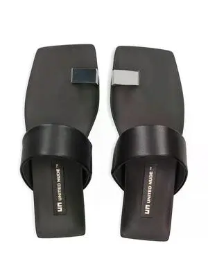 United Nude Loop Toe Lo Square-toe Sandals - Black