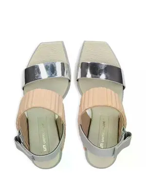 United Nude Delta Wedge Puffer Quilted Metallic Sandals