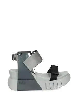 United Nude Delta Run Metallic Touch-strap Sandals - Grey