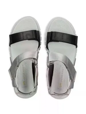 United Nude Delta Run Metallic Touch-strap Sandals - Grey