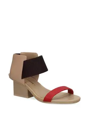 United Nude Raila Mid Elasticated-strap Block-heel Sandals - Neutrals