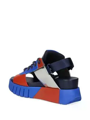 United Nude Delta Sporty Ii Color-blocking Lace-up Sandals - Blue